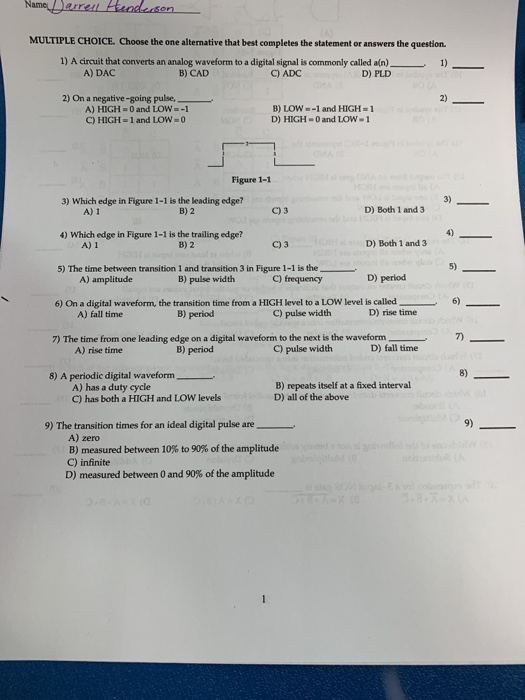 Solved MULTIPLE CHOICE. Choose the one alternative that best | Chegg.com