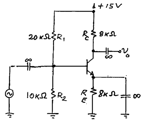 Solved A small-signal amplifier is given below. The BJT is | Chegg.com