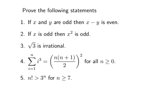 Solved Prove the following statements 1. If x and y are odd | Chegg.com
