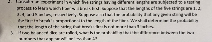 Solved 2. Consider an experiment in which five strings | Chegg.com