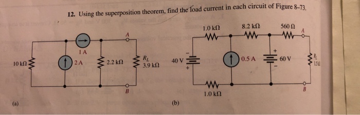 Solved Using the superposition theorem, find the load | Chegg.com