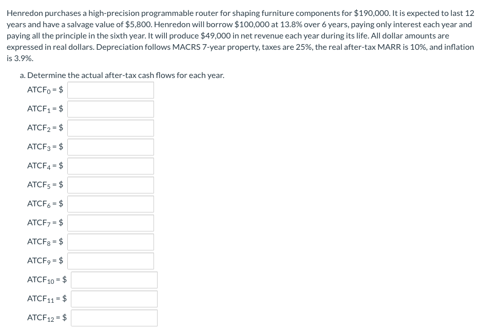Henredon purchases a high-precision programmable | Chegg.com