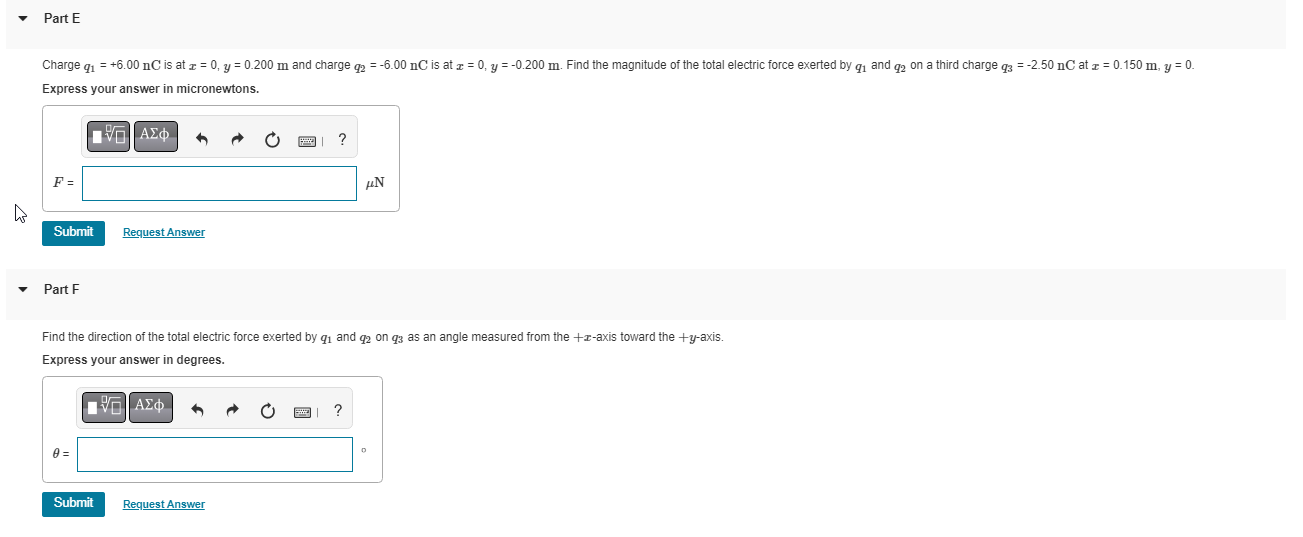 Solved Express your answer in micronewtons. Part F Find the | Chegg.com
