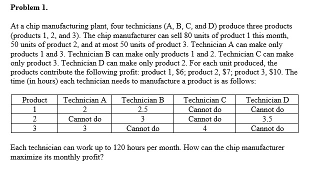 Solved Problem1 At a chip manufacturing plant, four | Chegg.com