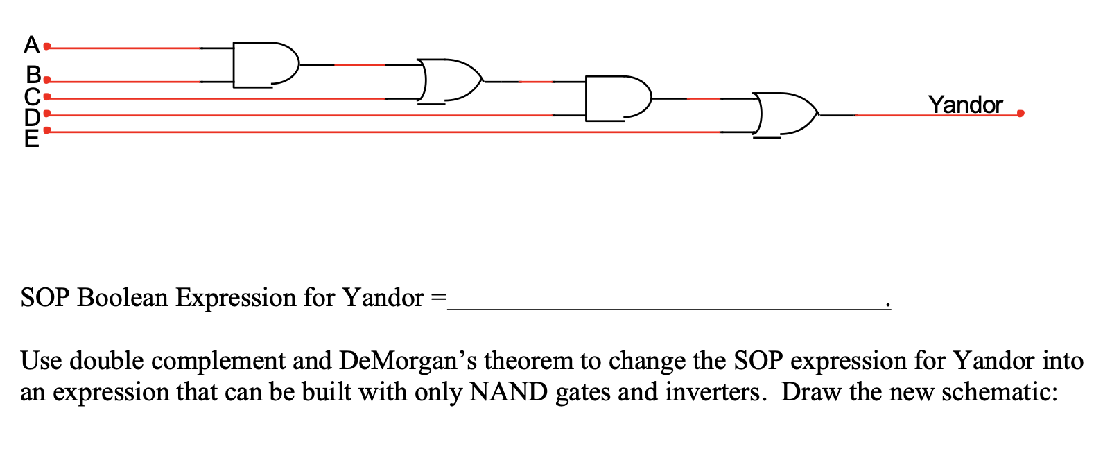 Solved A D Yandor Sop Boolean Expression For Yandor Use