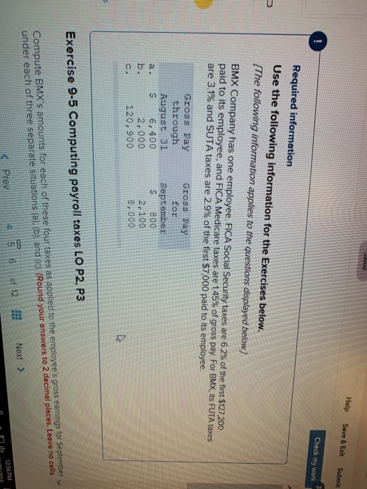 Solved Help Save & Exit Submit Check my work Required | Chegg.com