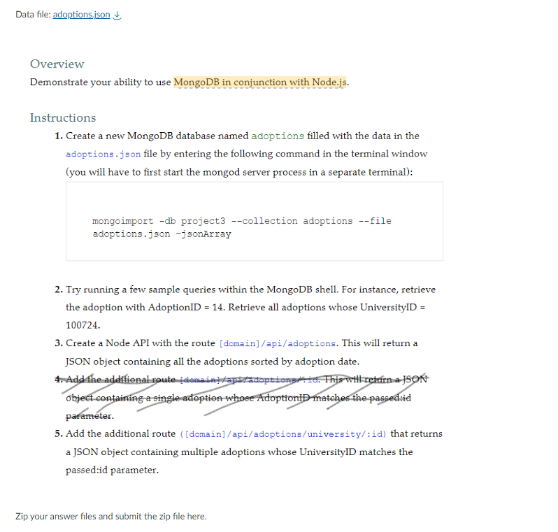 Solved Overview Demonstrate your ability to use MongoDB in | Chegg.com