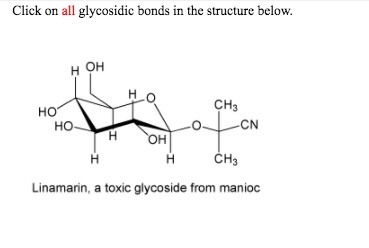 Solved Click on all glycosidic bonds in the structure below. | Chegg.com