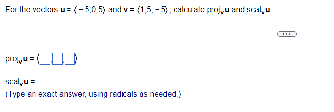 Solved For the vectors u = (-5,0,5) and v= (1,5,-5), | Chegg.com