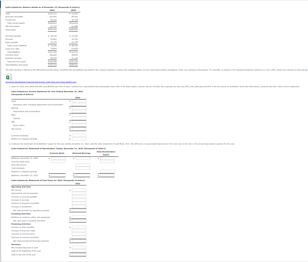 Solved Additional:Calculate 2020 ﻿and 2021 ﻿net operating | Chegg.com