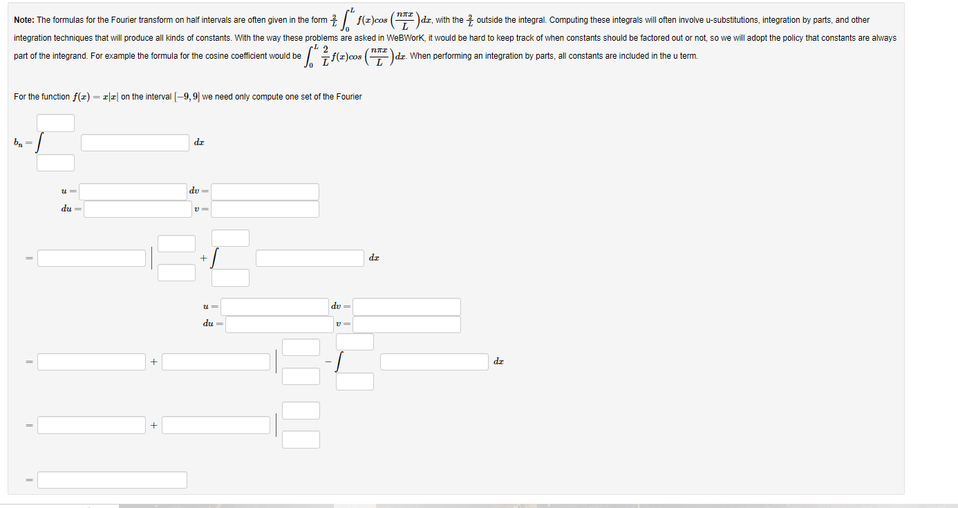 Solved Note: The formulas for the Fourier transform on half | Chegg.com