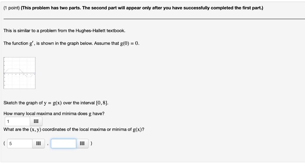 (1 point) (This problem has two parts. The second | Chegg.com