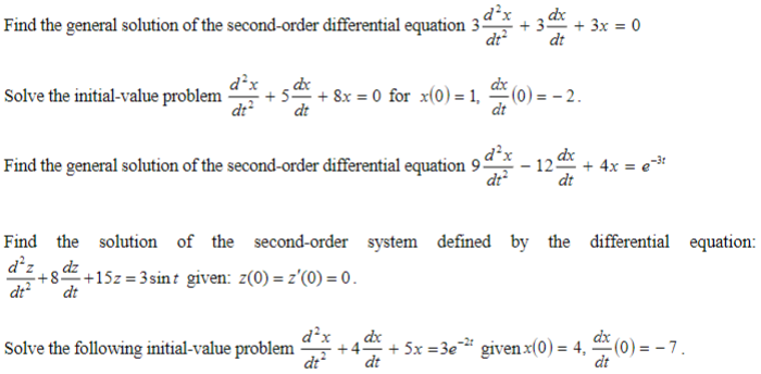 Solved Find the general solution of the second-order | Chegg.com