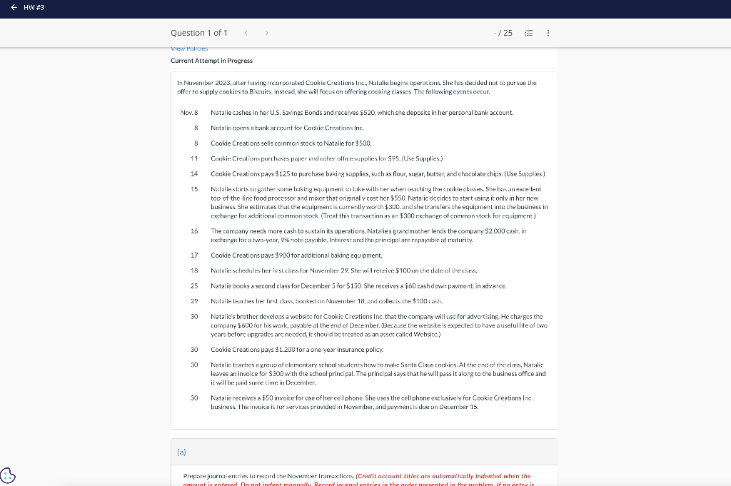 Solved Prepare journal entries to record the November | Chegg.com