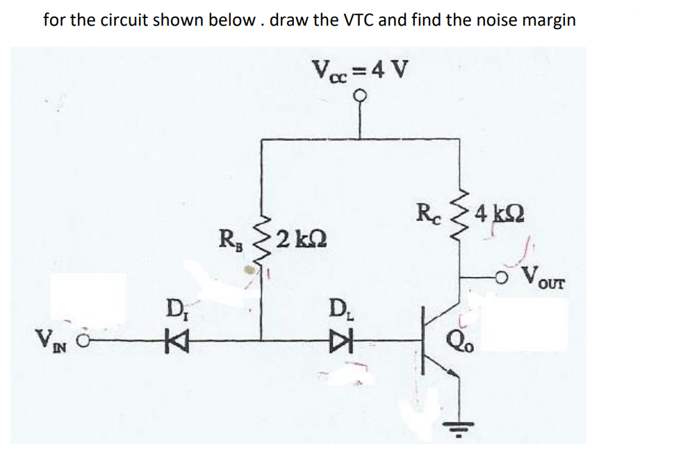 for the circuit shown below . draw the VTC and find | Chegg.com