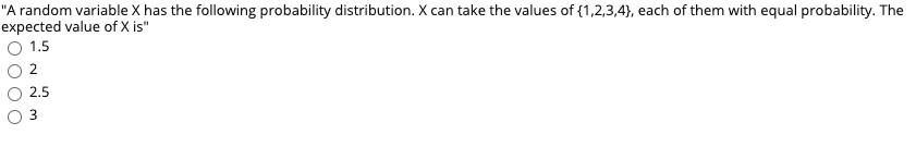 Solved "A random variable X has the following probability | Chegg.com