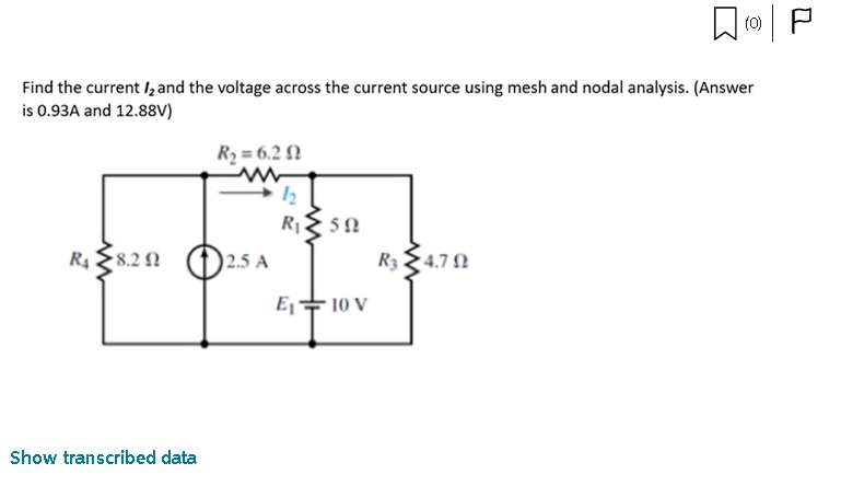 Solved Find the current I2 and the voltage across the | Chegg.com