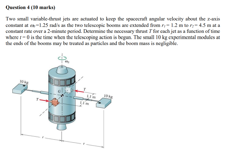 Solved Question 4 (10 marks) Two small variable-thrust jets | Chegg.com