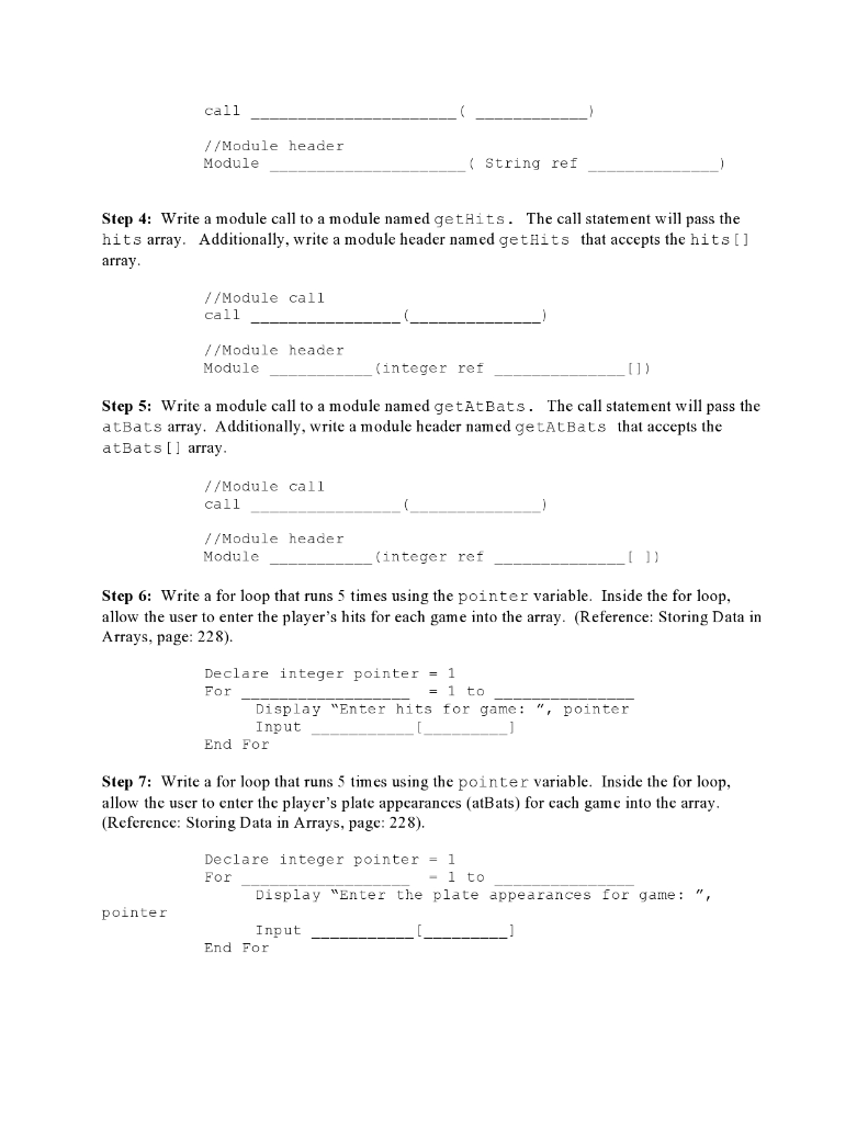 Solved Name: Unit 6 - Arrays and Pseudocode Critical Review | Chegg.com