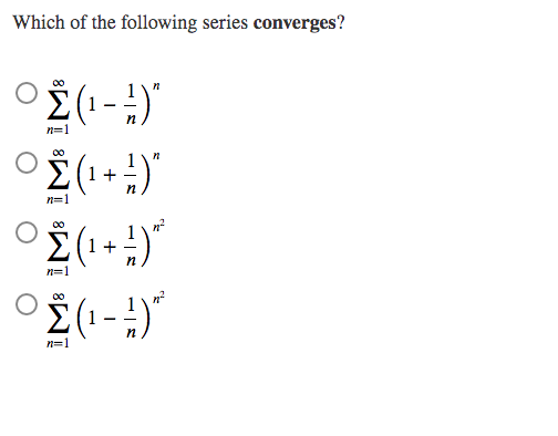 Solved Which of the following series converges? | Chegg.com