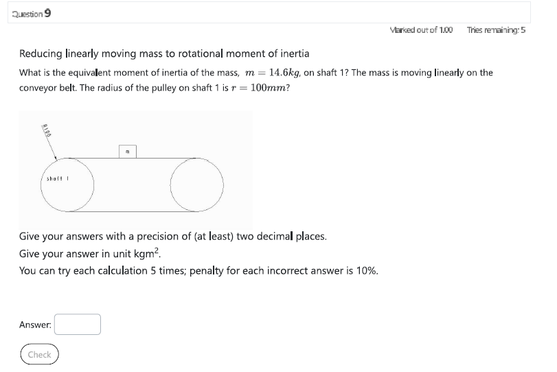 Solved Kinetic energy Calculate the kinetic energy of a mass | Chegg.com