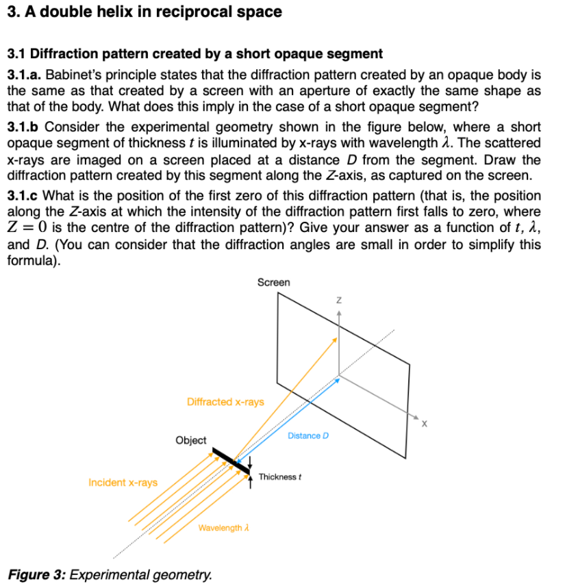 Solved 3. A double helix in reciprocal space 3.1 Diffraction | Chegg.com