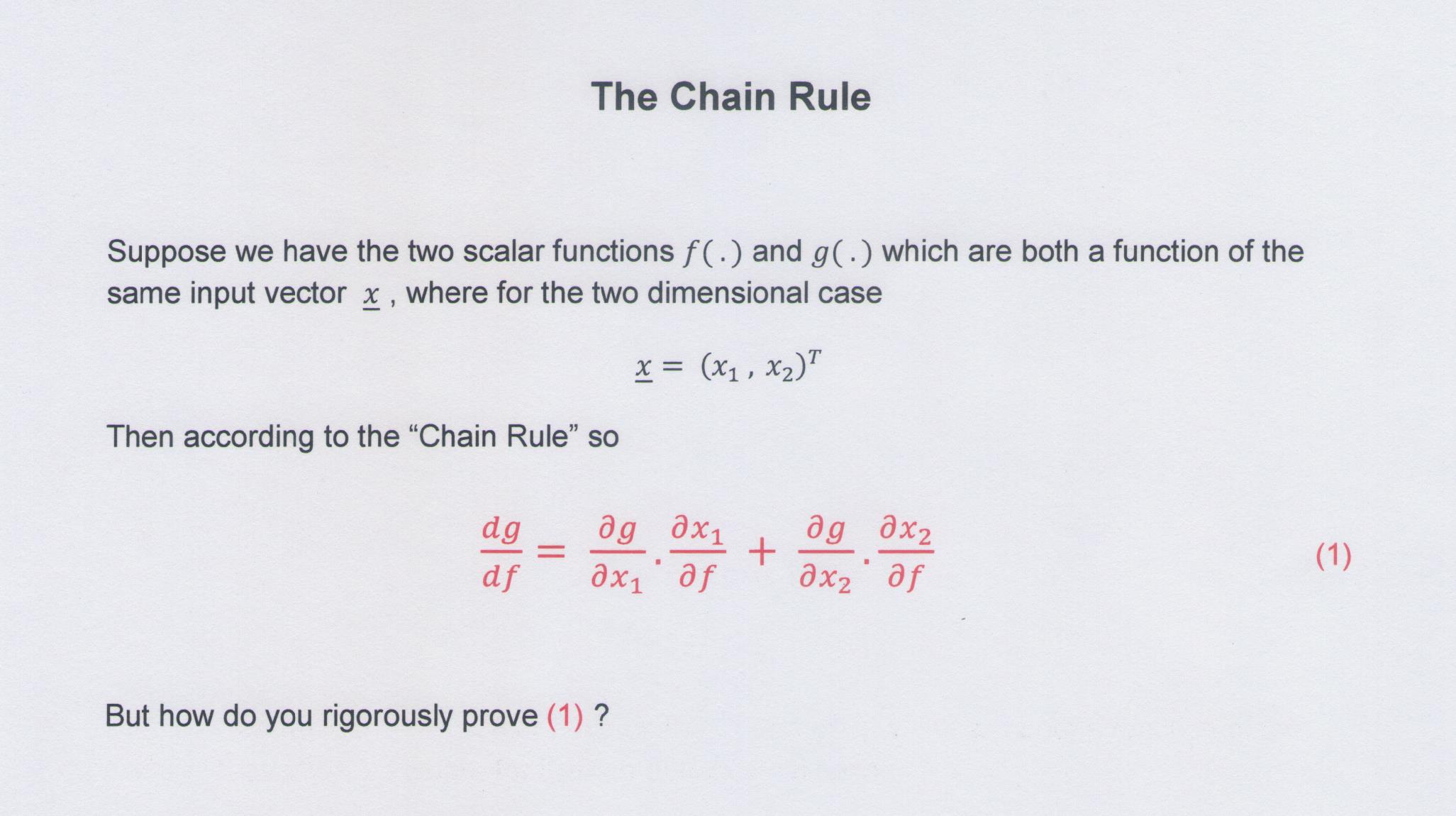 Solved The Chain Rule Suppose we have the two scalar | Chegg.com