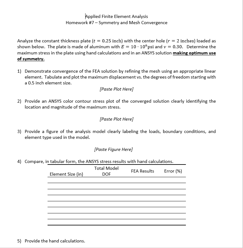 Applied Finite Element Analysis Homework #7 - | Chegg.com