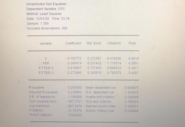Solved This is the auxiliary regression of a) Ramsey | Chegg.com
