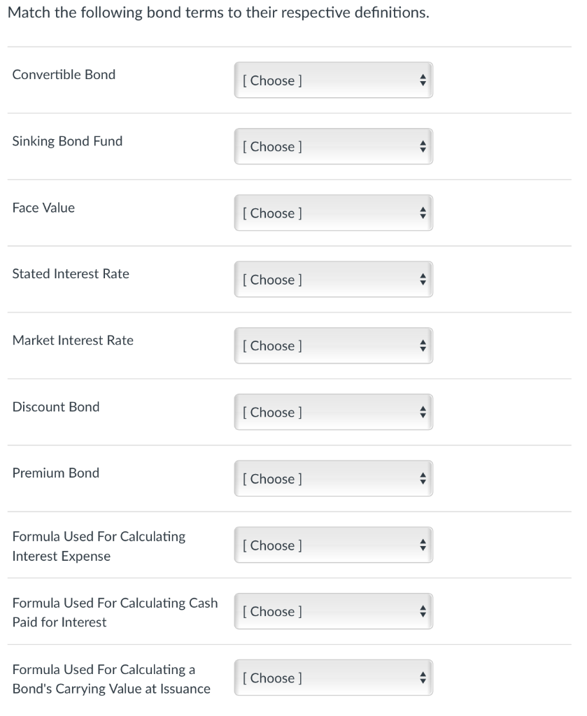 Solved Match the following bond terms to their respective | Chegg.com