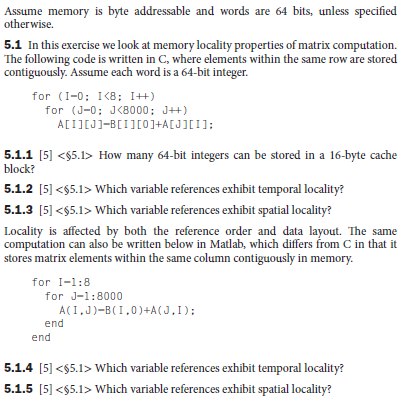 Solved Assume memory is byte addressable and words are 64 | Chegg.com