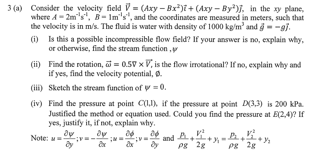 Solved 3 (a) (Axy-Bx2)计(Axy-By2j, Consider the velocity | Chegg.com