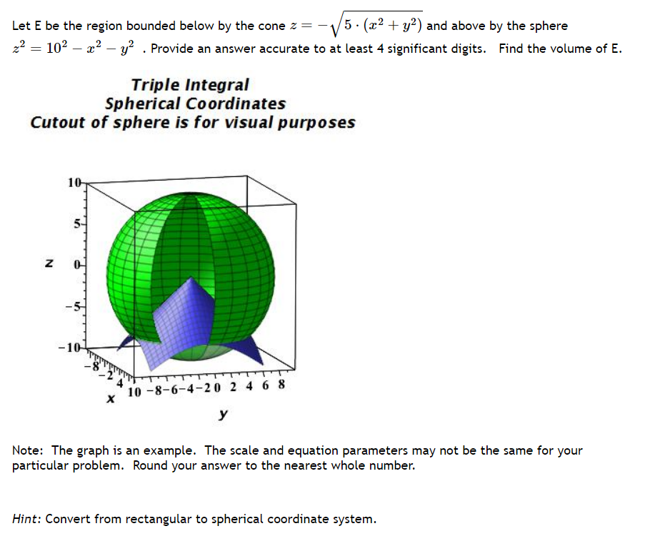 Solved Let E be the region bounded below by the cone | Chegg.com