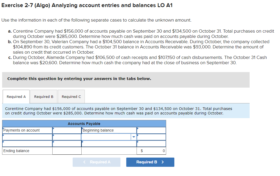 Solved Exercise 2.7 (Algo) Analyzing account entries and | Chegg.com