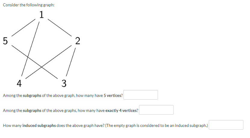 Solved Consider the following graph: Among the subgraphs of | Chegg.com