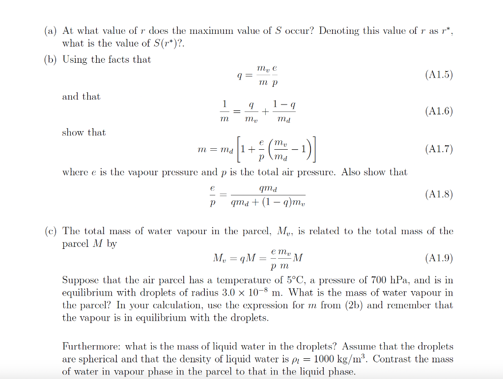 Solved Droplet growth and the formation of precipitation | Chegg.com