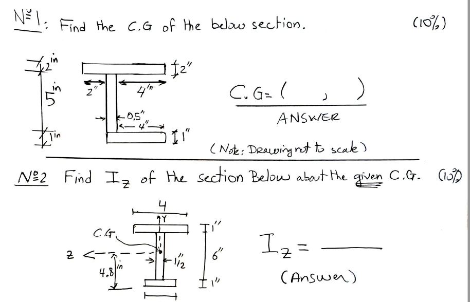 Solved N=1 Find the C, G of the below section. (10%) t" Co | Chegg.com