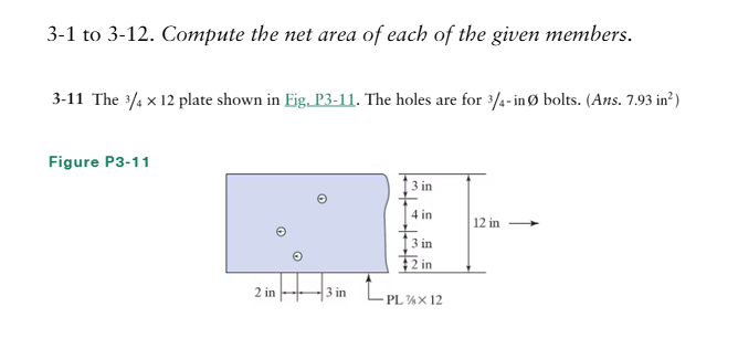 Solved by an EXPERT 3-1 ﻿to 3-12. ﻿Compute the net area of each of the | Chegg.com