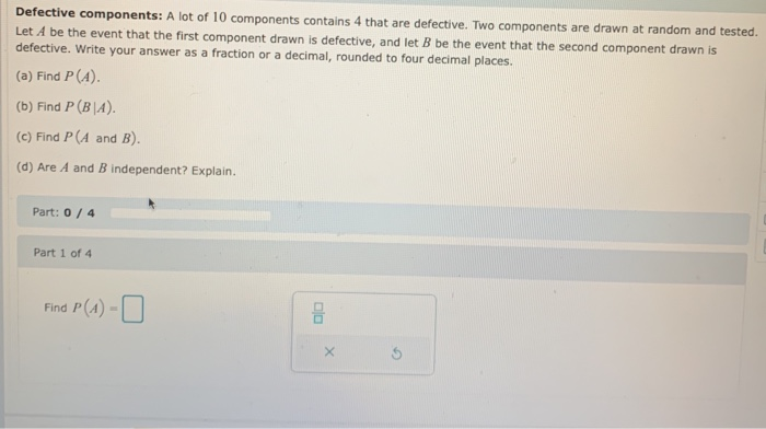 Solved Defective components: A lot of 10 components contains | Chegg.com