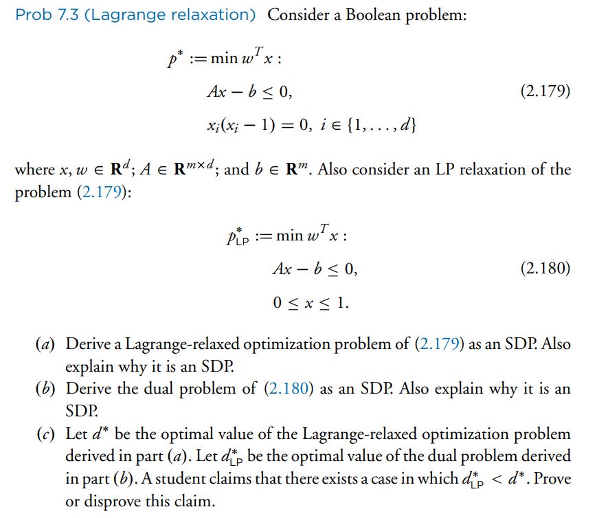 Solved Prob 7.3 (Lagrange relaxation) | Chegg.com