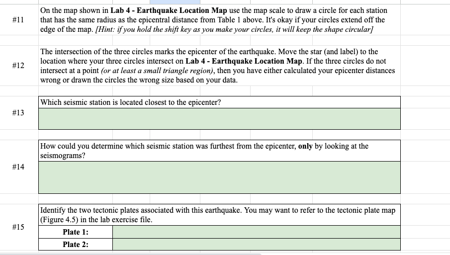 Solved EpicenterOn the map shown in Lab 4 - Earthquake | Chegg.com