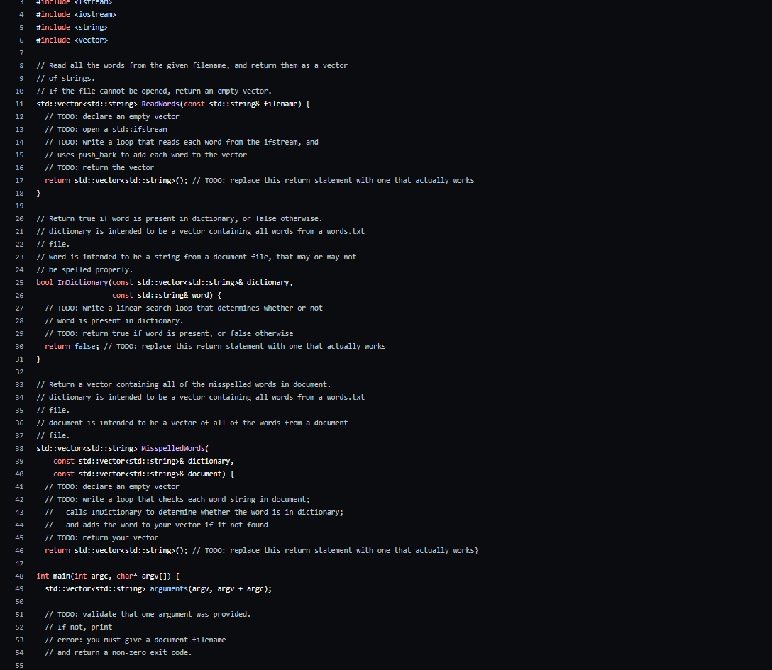 Solved // TO00: store the first and only command line | Chegg.com