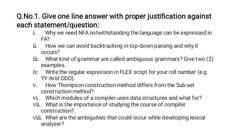 Solved Q.No.1. Give one line answer with proper | Chegg.com