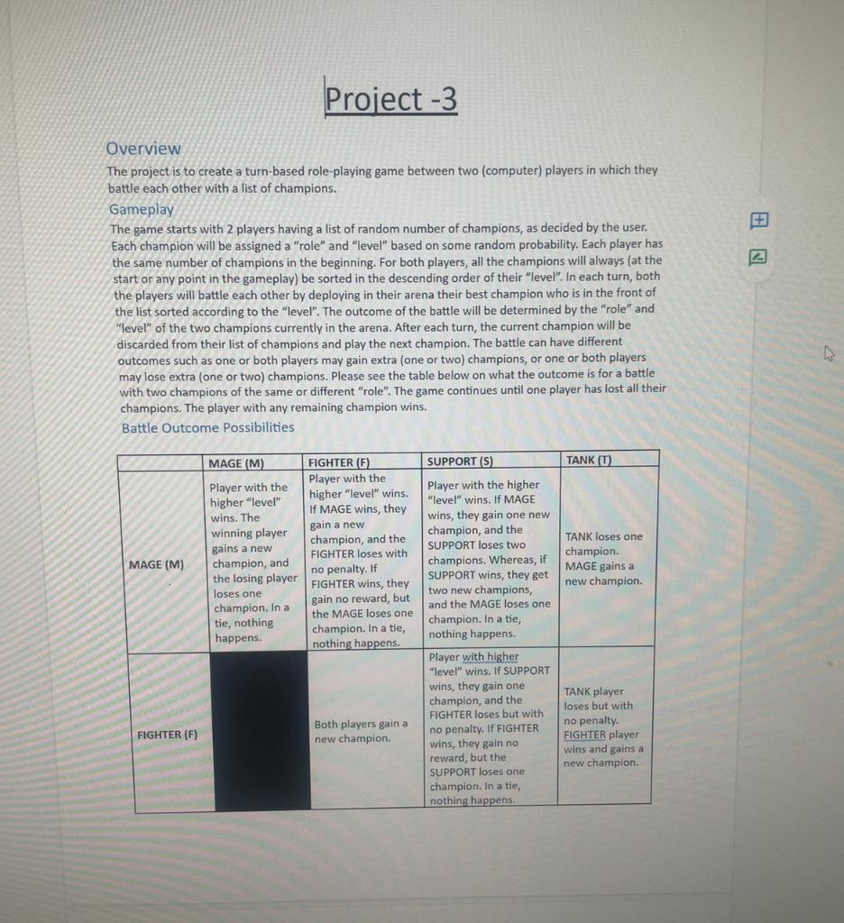 Project -3 Overview The project is to create a | Chegg.com