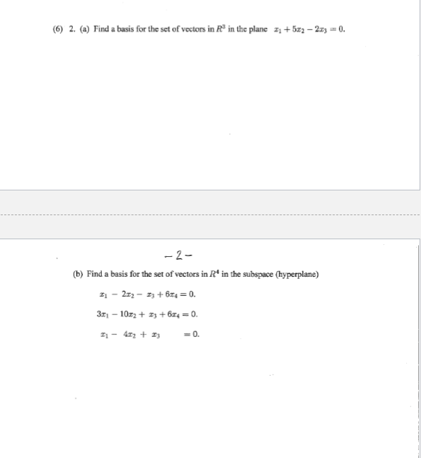 Solved (6) 2. (a) ﻿Find a basis for the set of vectors in R3 | Chegg.com