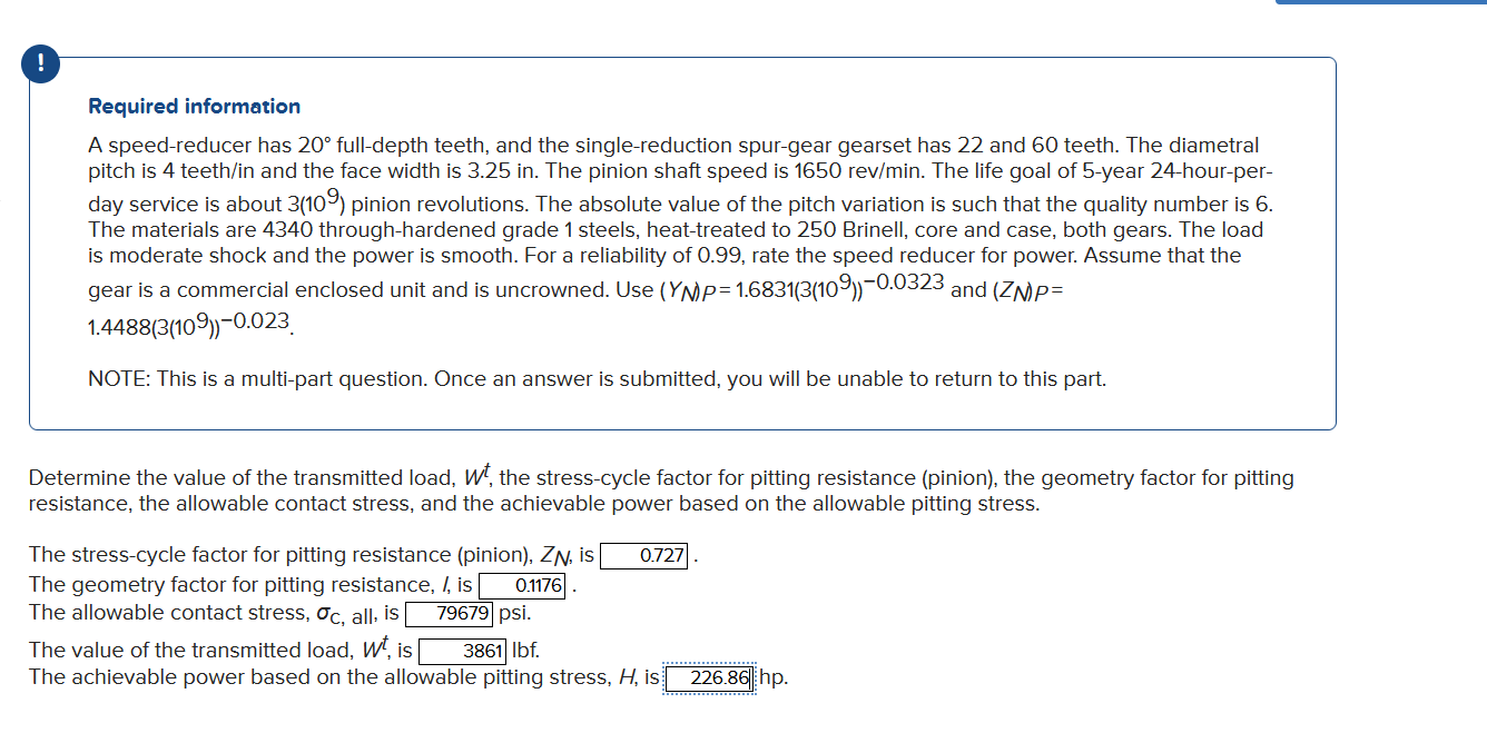 Solved ! Required information A speed-reducer has 20° | Chegg.com