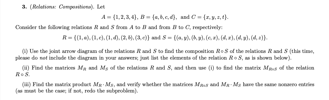 Solved 3. (Relations: Compositions). Let | Chegg.com
