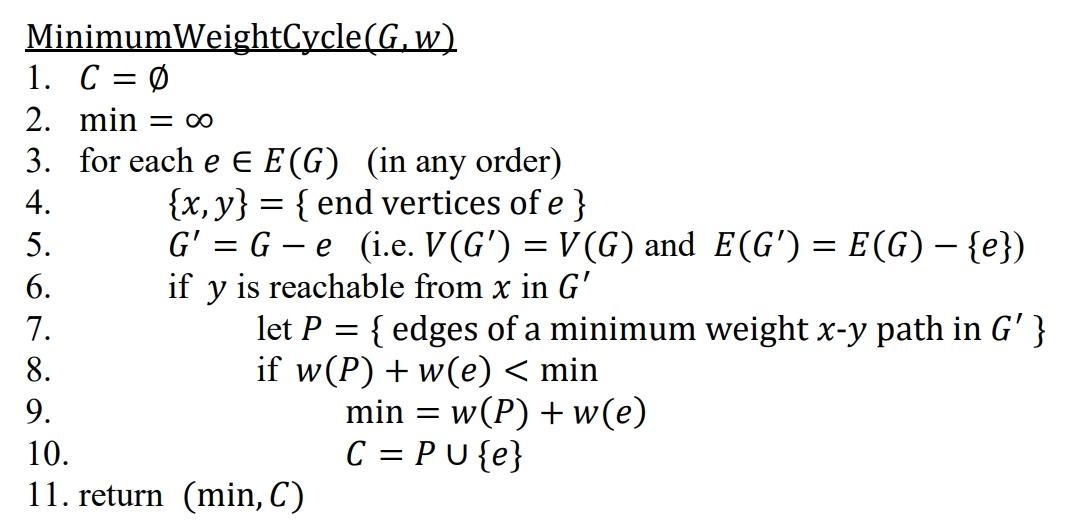 Solved Let 𝐺 be an (undirected) graph, and 𝑤: 𝐸(𝐺) → R | Chegg.com