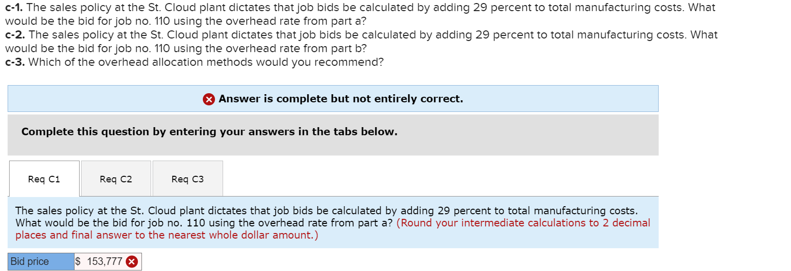Assume the St. Cloud plant uses three separate | Chegg.com