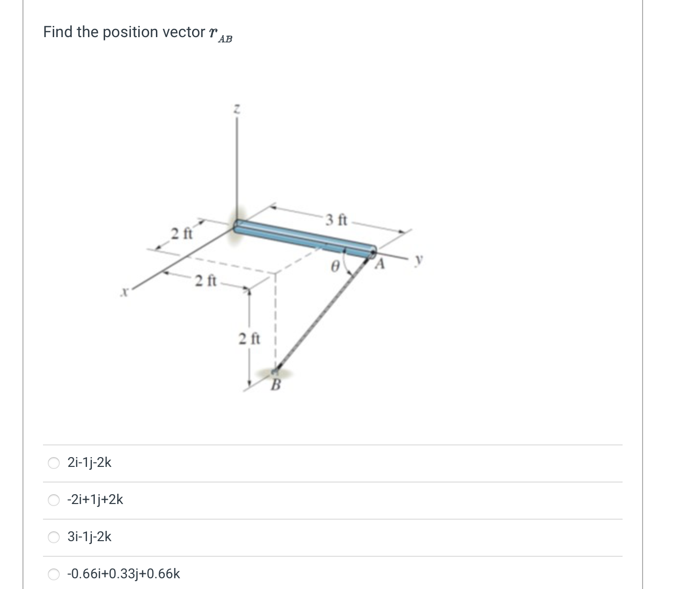 Solved Find the position vector rAB 2i-1j-2k −2i+1j+2k | Chegg.com